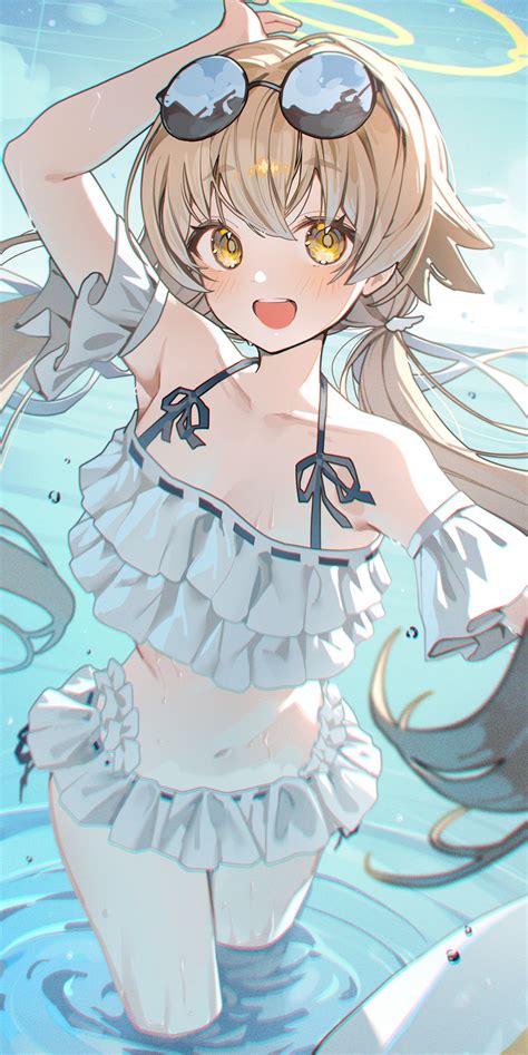 Ningen Mame Blue Archive Ajitani Hifumi Bikini Halo Megane Swimsuits Wet Yande Re