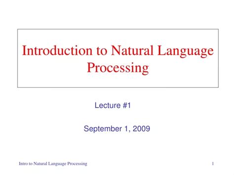 Ppt Introduction To Natural Language Processing Powerpoint