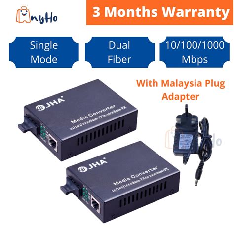 10 100 1000tx 1000fx Jha Single Mode Dual Fiber Media Converter Rj45 Single Mode Duplex Fiber