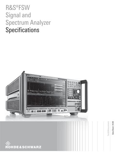 Pdf Data Sheet English Rands®fsw Signal And Spectrum Analyzer Datasheet Pdf · Version 10 00