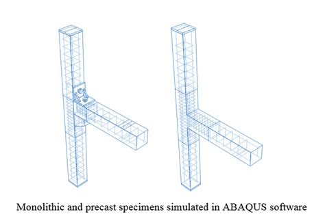 monolithic and precast specimens simulated in abaqus software
