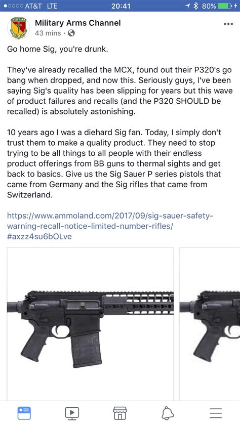 Sig Sauer Issues Safety Recall Sig Talk