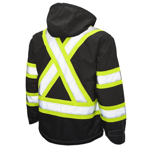 Tough Duck Ripstop Fleece Lined Safety Jacket With Quick Release Hoodi