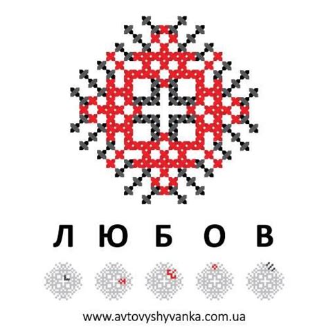 Любов імя закодоване у вишиванку Серія ілюстрацій Autovishivanka