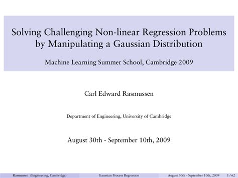 Gaussian Process Regression Solving Non Linear Problems