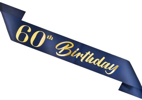 SZARFA URODZINOWA 60TH BIRTHDAY 60 URODZINY 60 TKA GRANATOWO ZŁOTA
