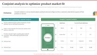 Conjoint Analysis To Optimize Product Market Fit Presentation Graphics Presentation