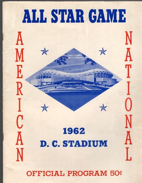 Lot Detail 1962 Baseball All Star Game Program Dc Stadium Washington