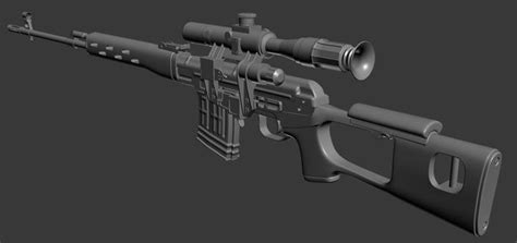 Dragunov High Poly Rifle 3d Model Cgtrader