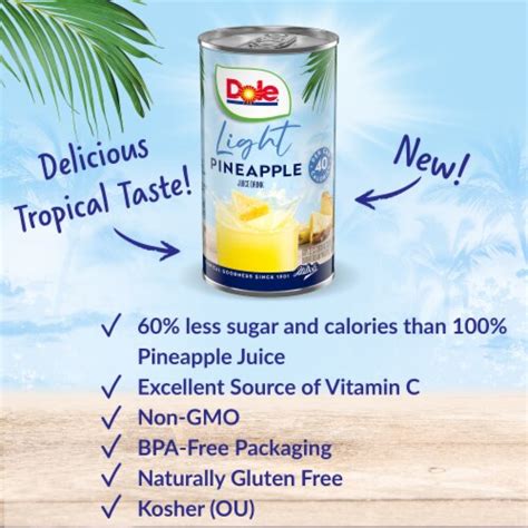 Dole® Light Pineapple Juice Drink 6 Ct 6 Fl Oz King Soopers