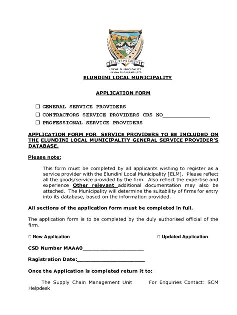 Fillable Online Elundini Municipality Database Forms Fill Online