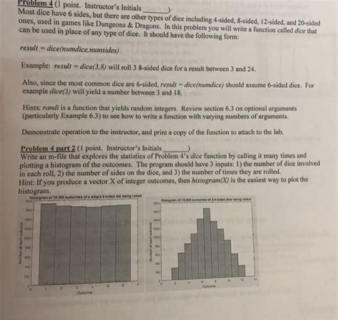 Solved Problem 4 1 Point Instructors Initials Most Dice
