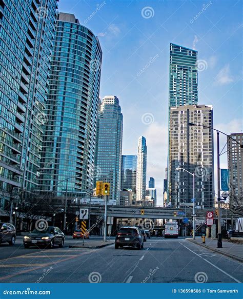 Street View In Downtown Toronto Ontario Canada Editorial Photo