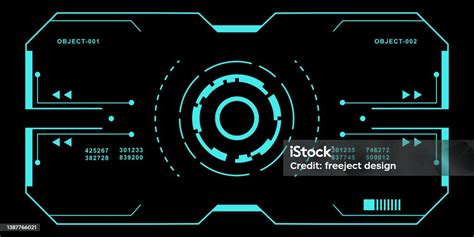Hud 미래 지향적인 디스플레이와 디테일이 돋보이는 디테일 공상 과학 모니터 화면 현대 배경에 대한 벡터 그림입니다 첨단 사용자 인터페이스 그래픽 사용자 인터페이스에 대한