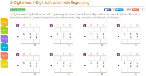 K Babe Lessons Digit Minus Digit Subtraction With Regrouping