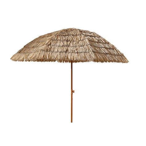Huluwat 7 Ft Thatch Patio Tiki Umbrella Tropical Palapa Raffia Tiki Hut Hawaiian Hula Beach