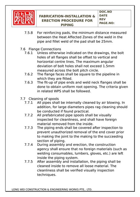 Piping Installation And Erection Procedure Pdf