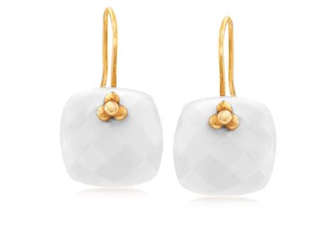 Agate And 18k Yellow Gold Earrings