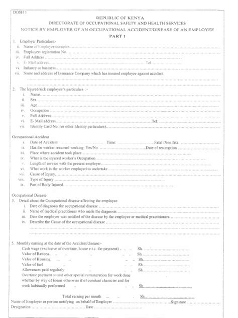 Dosh Accident Form 1 Pdf