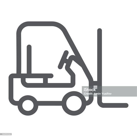 叉車線圖示 運輸和電梯 裝載機標誌 向量圖形 在白色背景的線性圖案向量圖形及更多10號圖片 10號 交通方式 剪裁圖 Istock