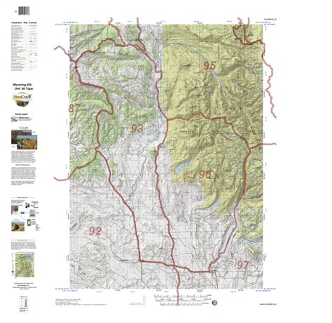 Huntdata Wyoming Topo Map For Elk Unit 96 Map By Huntdata Llc Avenza
