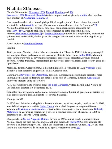 Nichita Stănescu Pdf