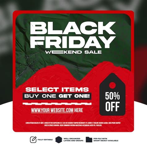 Premium PSD Black Friday Offers Poster Design Editable Template