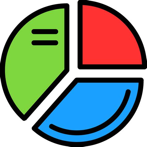 Pie Graph Line Filled Vector Art At Vecteezy
