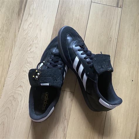 Black Long Tongue Sambas I Folded The Tongue Down Depop