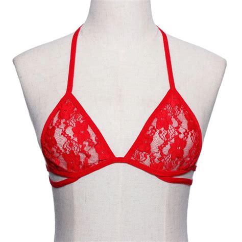 Women Sexy Lace Bra Floral Sheer Sexy Lace Unpadded Bra Crop Tops