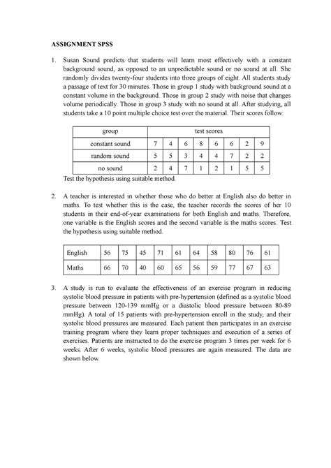 Assignment SPSS ASSIGNMENT SPSS Susan Sound Predicts That Babes