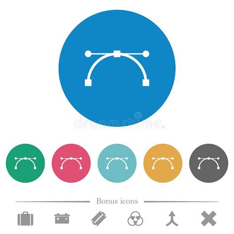 Vector Curve And Edit Points Flat Round Icons Stock Vector