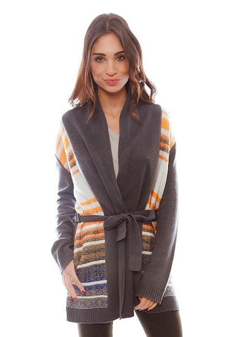Twelfth St By Cynthia Vincent Knit Stripe Log Cabin Sweater Sweaters