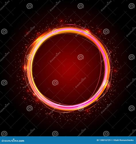 Golden Shiny Rings Abstract Color Vector Banner Light Effects Glare