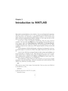 Chapter 1 Introduction To MATLAB MathWorks Chapter 1 Introduction
