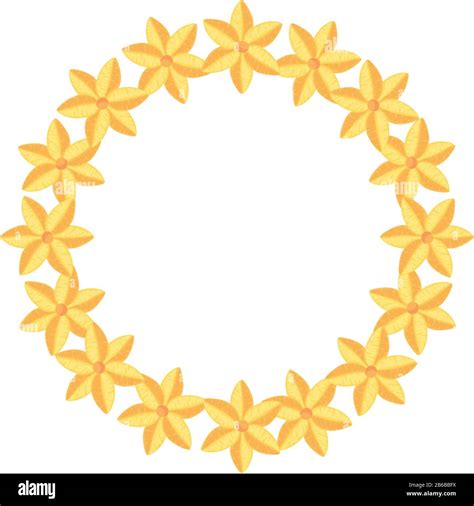 Frame Circular Of Cute Flowers Nature Stock Vector Image And Art Alamy