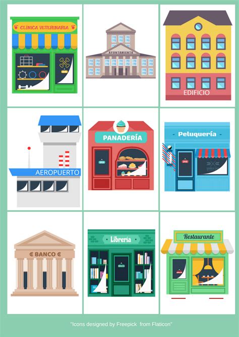 Tarjetas De Vocabulario De La Ciudad Encuentra Las Tarjetas Sin Nombre