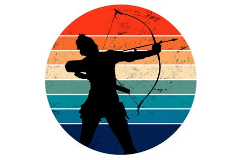 Archer Silhouette Archery Retro Sunset Graphic By Topstar · Creative
