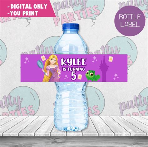Rapunzel Bottle Label Rapunzel Water Bottle Label
