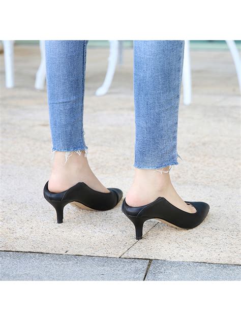 Daeful Women Pumps Slip On Pump Shoes Pointy Toe Dress Shoe Non Slip