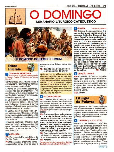 Folheto 7o Domingo Do Tempo Comum 19 02 2023 Pdf