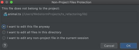 非项目文件保护对话框 WebStorm 中文网