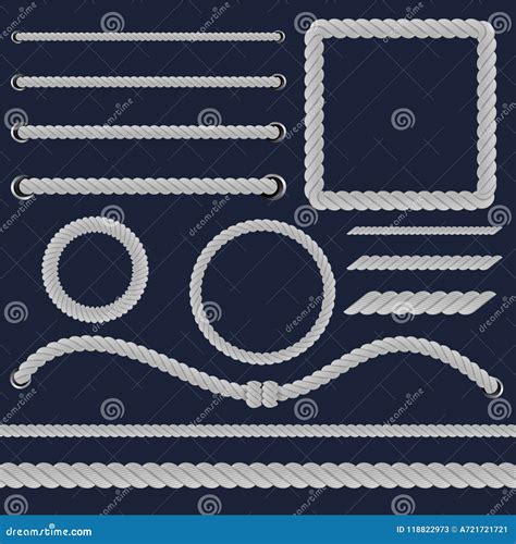 Creative Vector Illustration Of Realistic Nautical Twisted Rope Knots