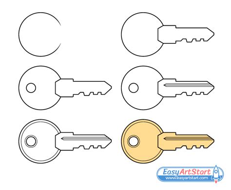 How To Draw A Key Step By Step Easy Easyartstart