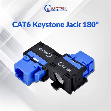 Rj45 Cat6 Keystone Jack 50 Pack 180° Horizontal Utp Ethernet Toolless Keystone Jacks Blue
