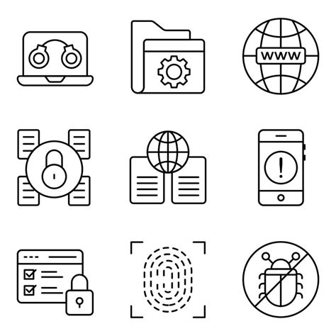Internet Security Line Icons Set 3653543 Vector Art At Vecteezy