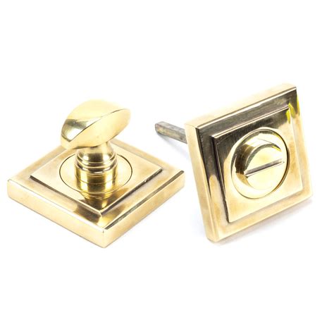 Aged Brass Round Thumbturn Set Square Dw Ironmongery