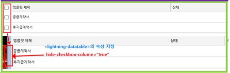 Lightning Datatable 체크박스 칼럼 제거 Lightning Datatable Remove Checkbox