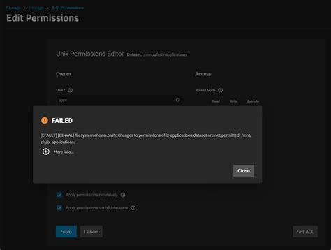 permissions issue from ix apps folder truenas general truenas