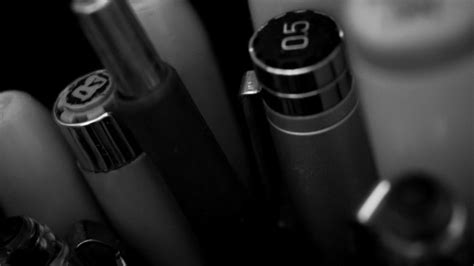 White Black Monochrome Photography Closeup Pens Hand Darkness